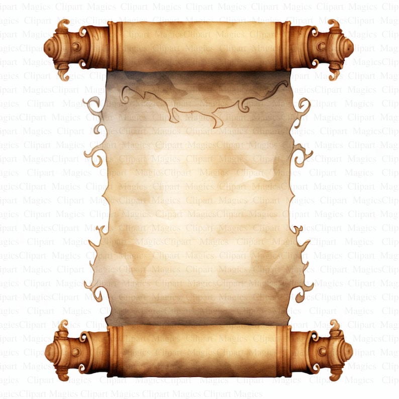 Medieval Scroll Clipart 5 High Quality Jpgs Digital Download Wall Art ...