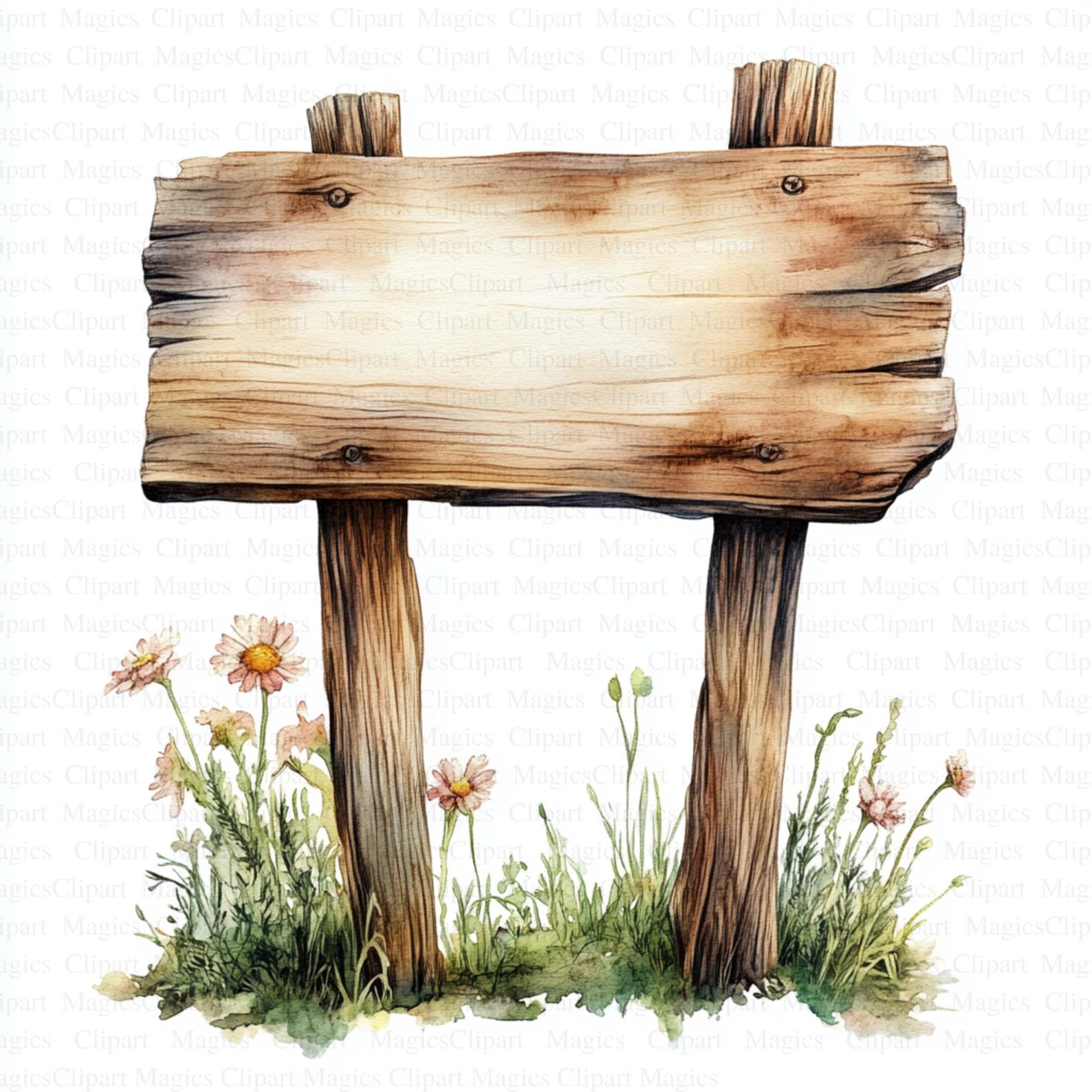 Wooden Sign Clipart 5 High Quality Jpgs Digital Download Rustic Wood ...