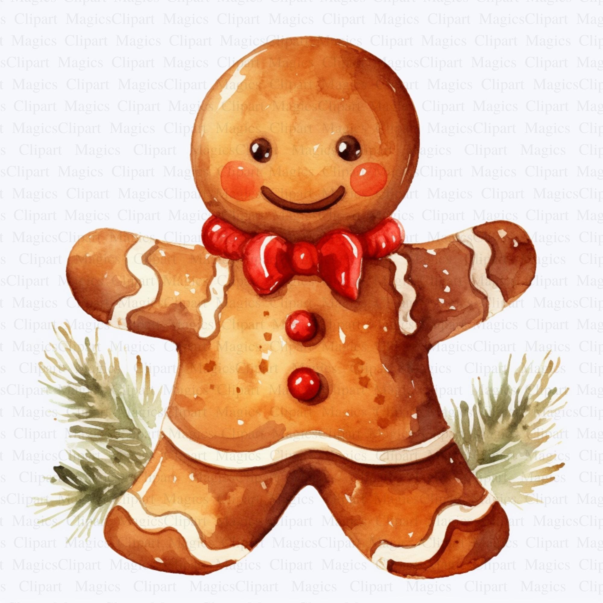 Gingerbread Man Clipart 5 High Quality Jpgs Digitaldownload Cookie ...