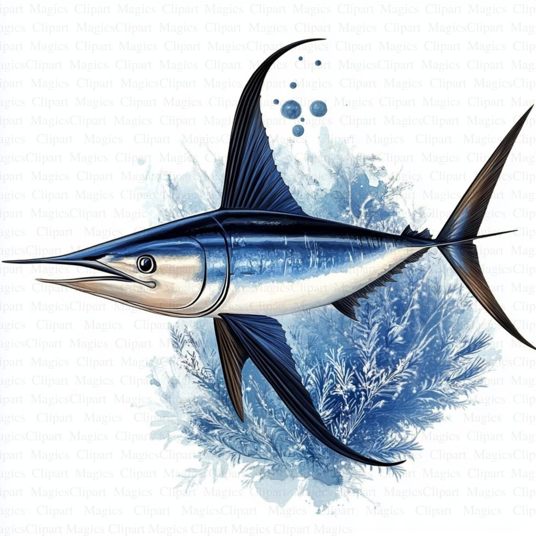 Swordfish Clipart | 5 High Quality Jpgs | Digitaldownload | Watercolor ...