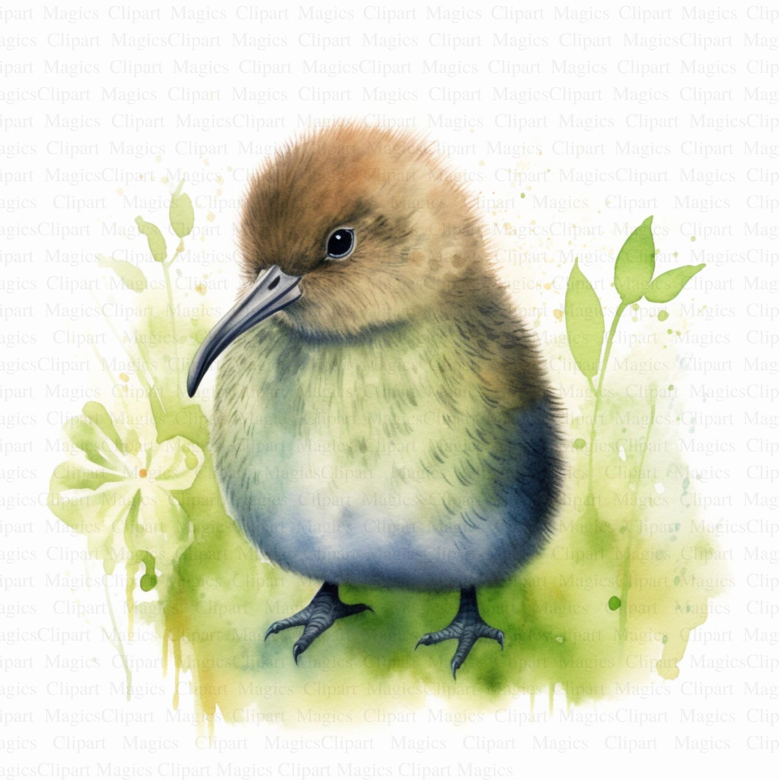 Cute Kiwi Bird Clipart 5 High Quality Jpgs Instant Digital Download ...