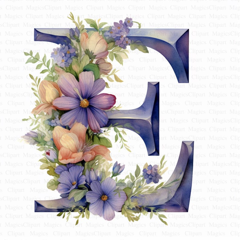 Letter E Clipart 5 High Quality Jpgs Digital Download Card Making ...