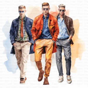 Men's Fashion Clipart 5 High Quality Jpgs Digital Download Mens Fashion ...