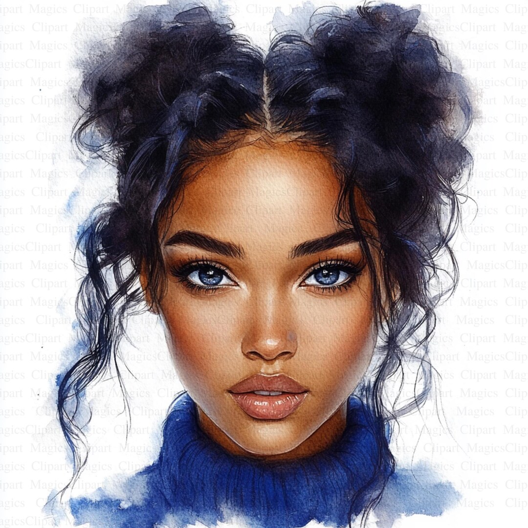 Black Girl Clipart | 5 High Quality Jpgs | Instant Digital Download ...