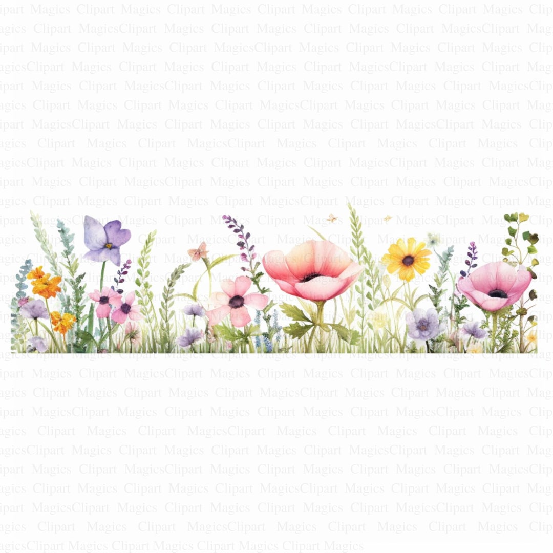 Flower Border MIX Clipart 5 High Quality Jpgs Digital Download ...