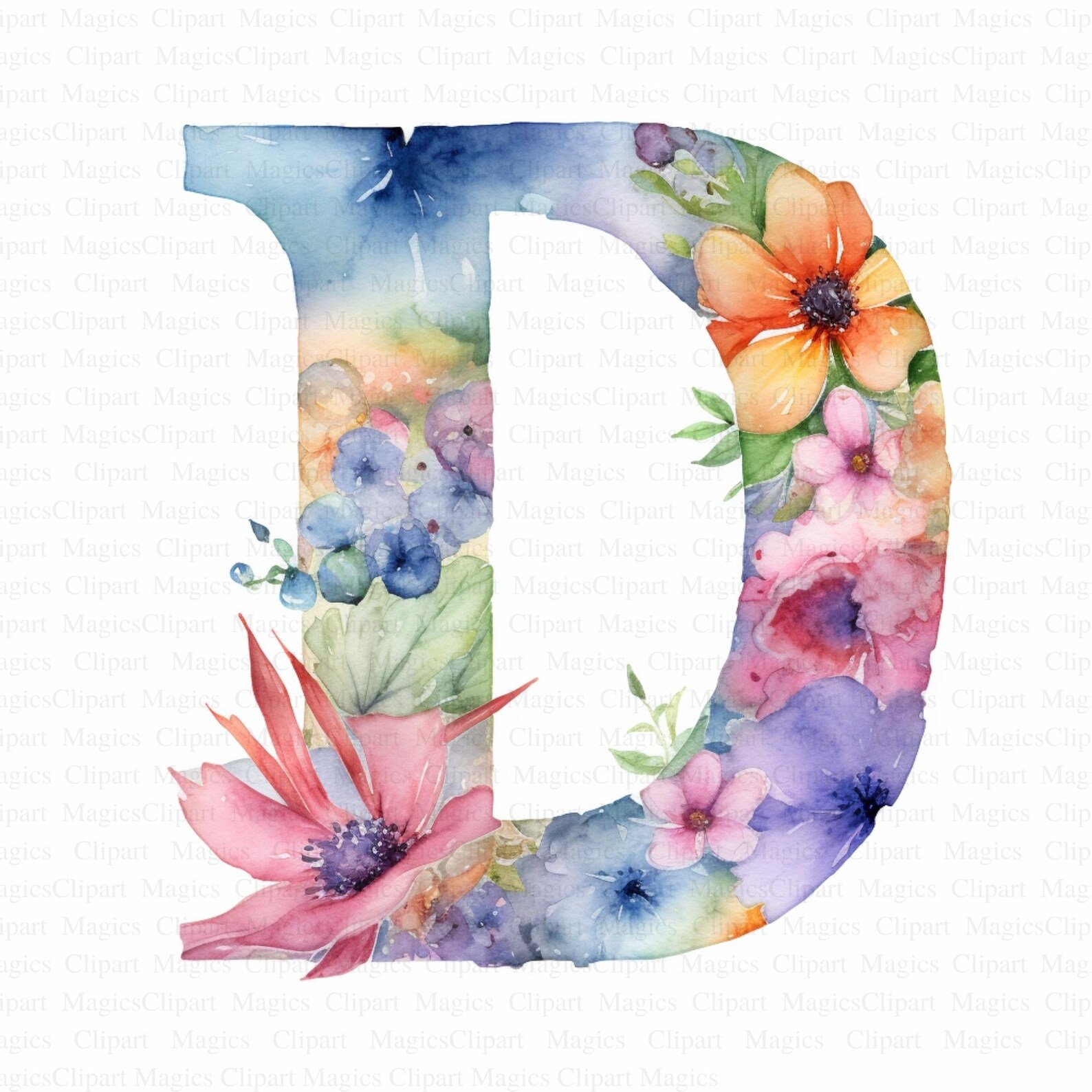 Letter D Clipart 5 High Quality Jpgs Digitaldownload Card Making ...