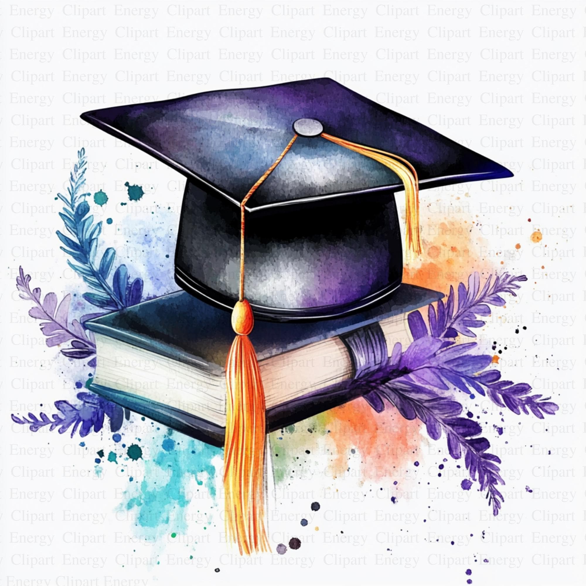 Graduation Cap Clipart 5 High Quality Jpgs Digital Download Graduation ...