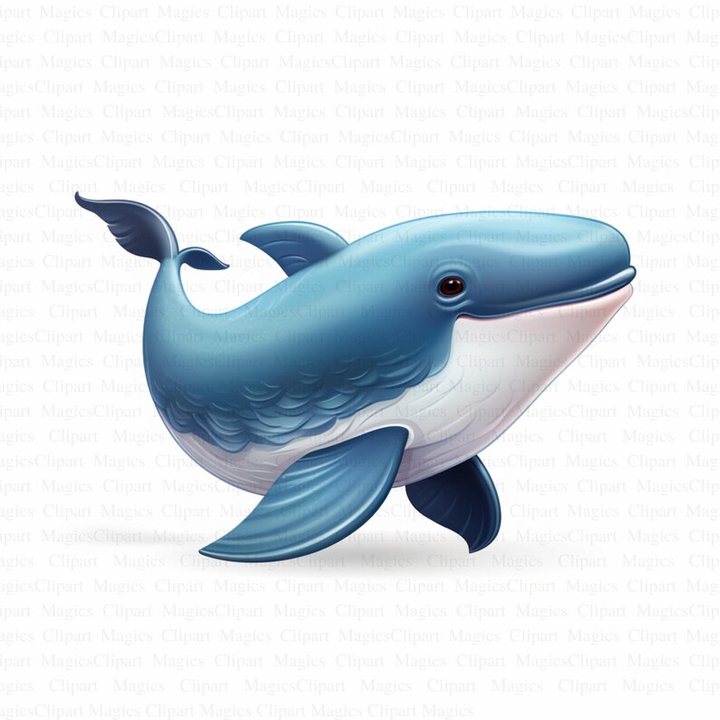 Cartoon Whale Clipart 5 High Quality Jpgs Digital Download Whale ...