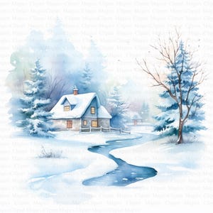 Winter Clipart 5 High Quality Jpgs Instant Digital Download Snowy ...