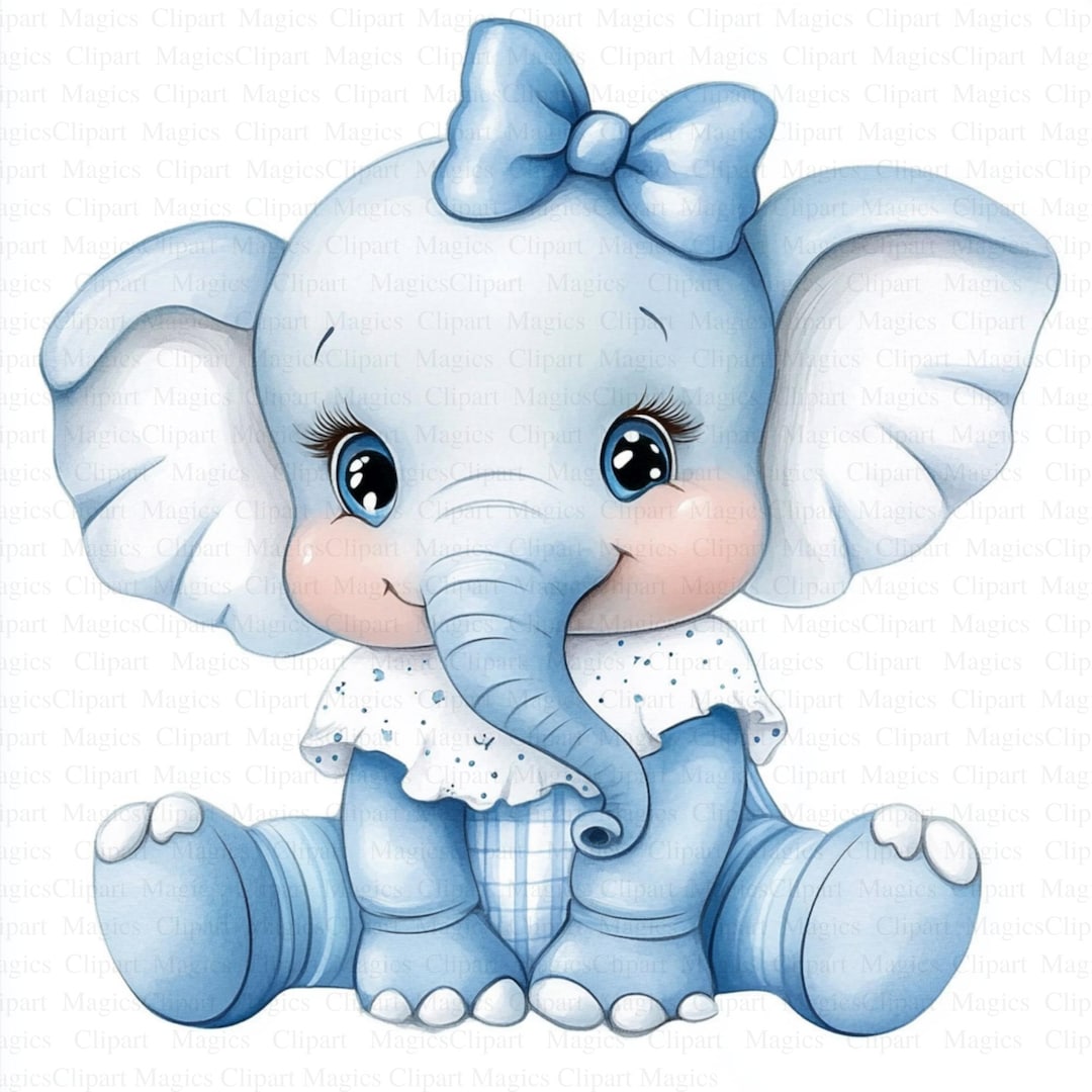 Elephant Baby Clipart 5 High Quality Jpgs Digitaldownload Art Elephant ...