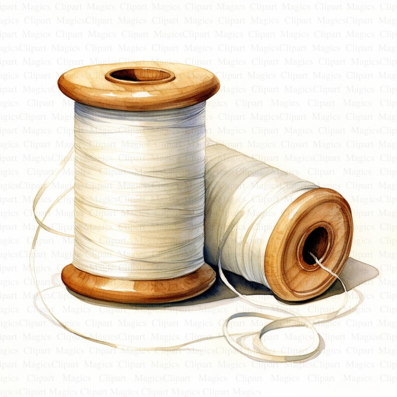 Vintage Spools of Thread Clipart 5 High Quality Jpgs Digital Download ...