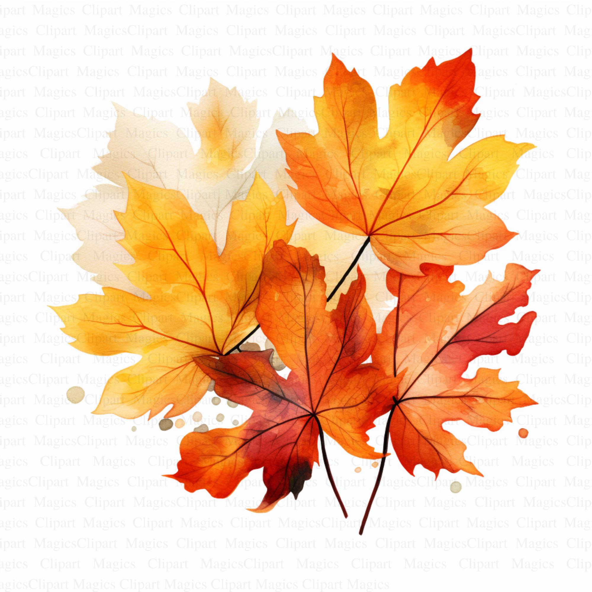 Abstract Autumn Leaves Clipart 5 High Quality Jpgs Digital Download ...
