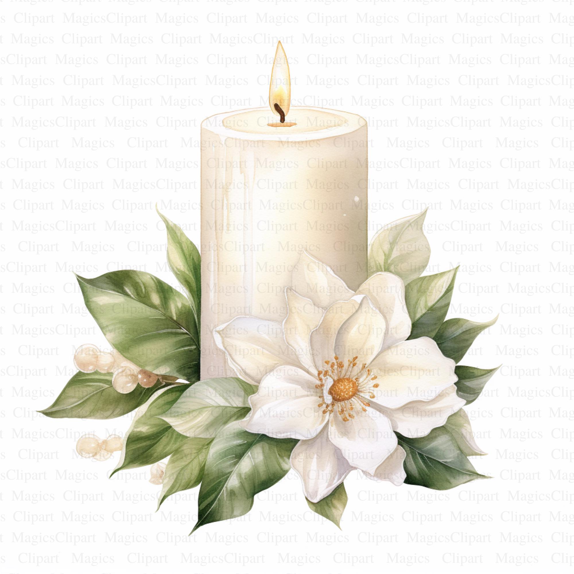 White Candles Clipart 5 High Quality Jpgs Digitaldownload Digital Paper ...