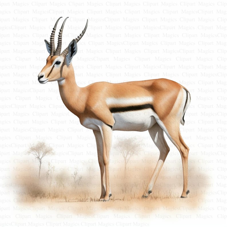 Grant's Gazelle Clipart 6 High Quality Jpgs Instant Digital Download ...