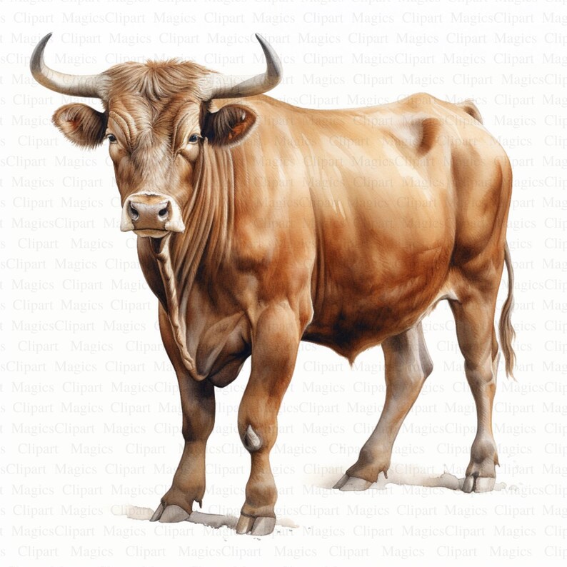 Bull Clipart | 5 High Quality Jpgs | Digital Download | Card Making ...