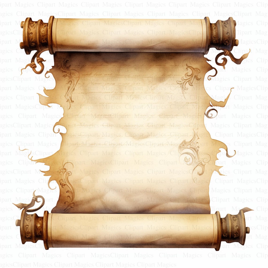 Medieval Scroll Clipart 5 High Quality Jpgs Digital Download Wall Art ...