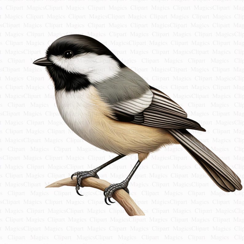 Chickadee Clipart 5 High Quality Jpgs Digitaldownload Digital Paper ...
