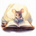 Mouse Reading Book Clipart 5 High Quality Jpgs Digital Download Wall ...