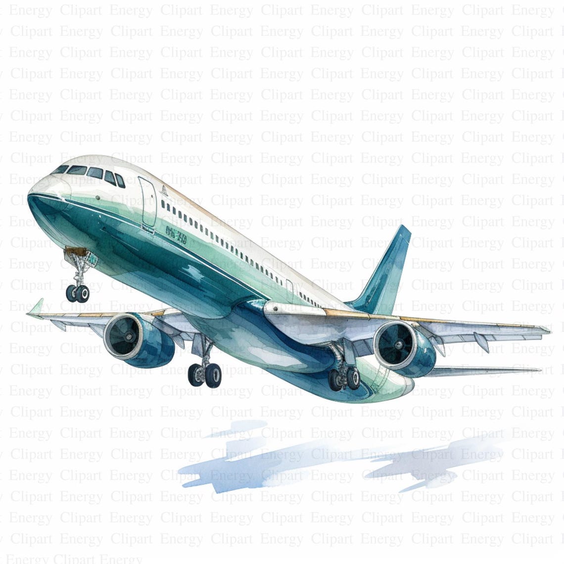 Airplane Clipart | 5 High Quality Jpgs | Digital Download | Aeroplane ...