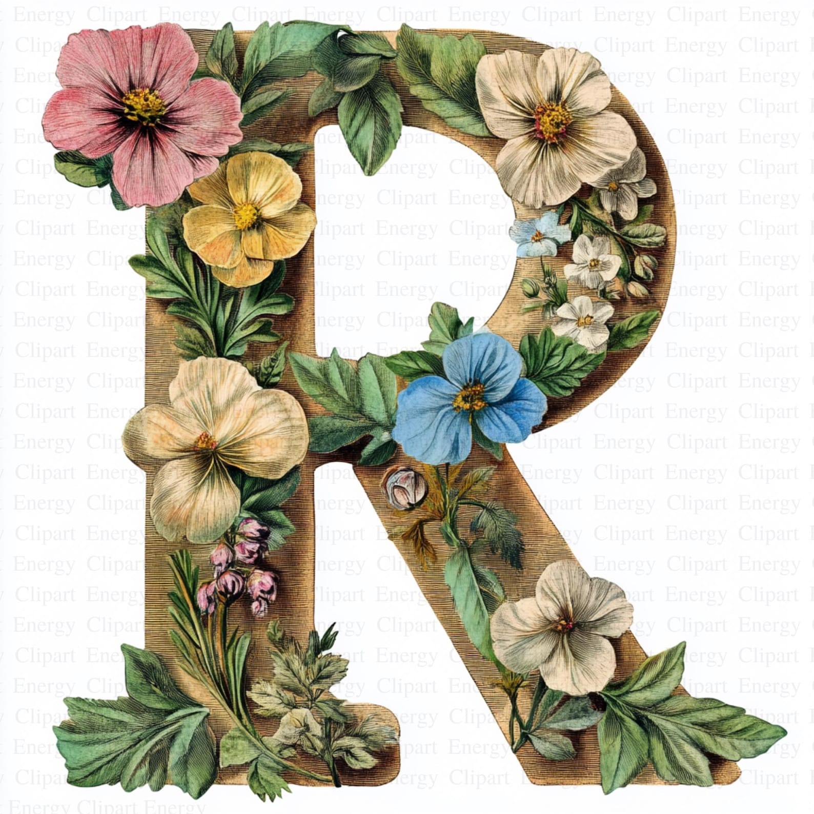 Letter R Clipart 5 High Quality Jpgs Digitaldownload Nursery Art ...