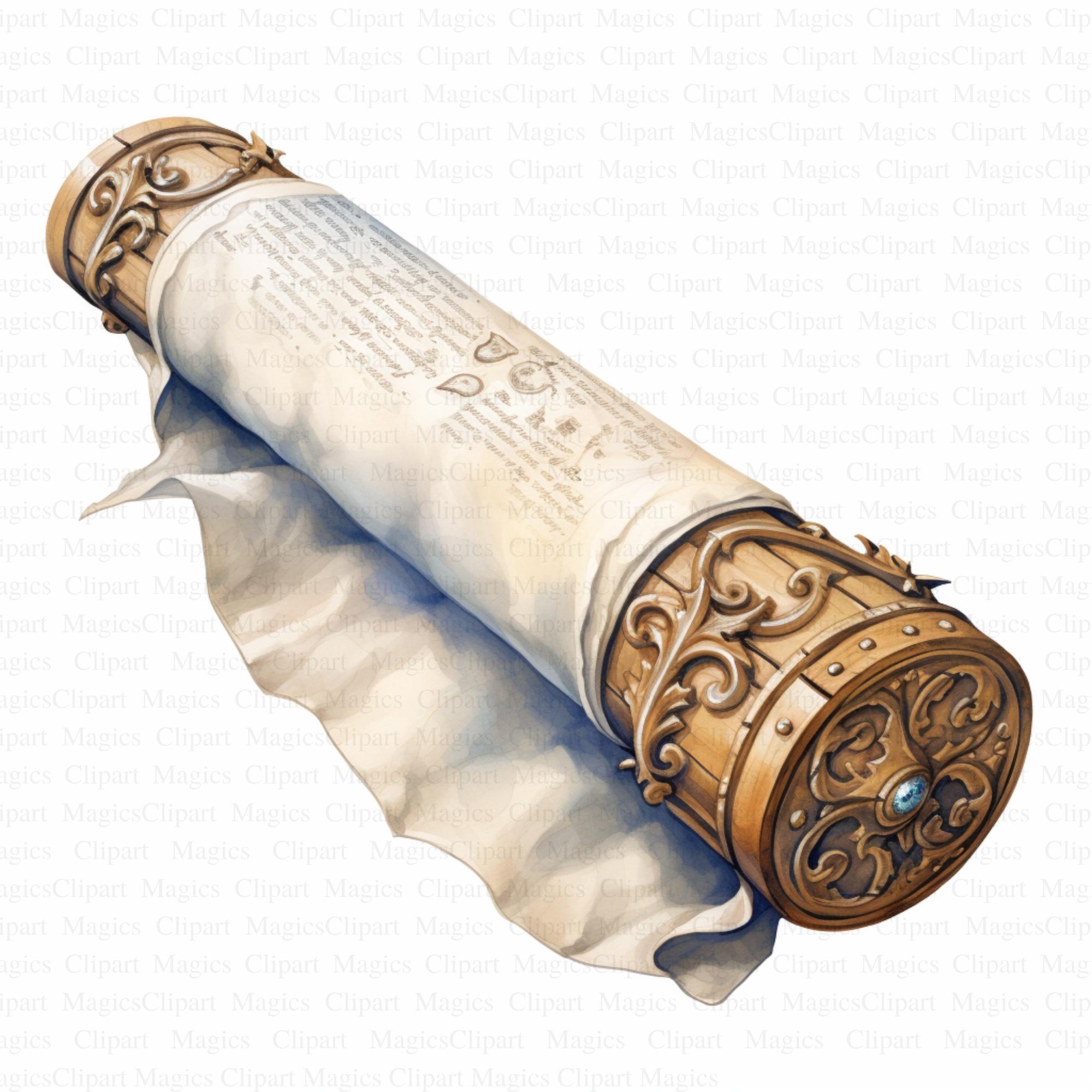 Medieval Scroll Clipart 5 High Quality Jpgs Digital Download Vintage ...