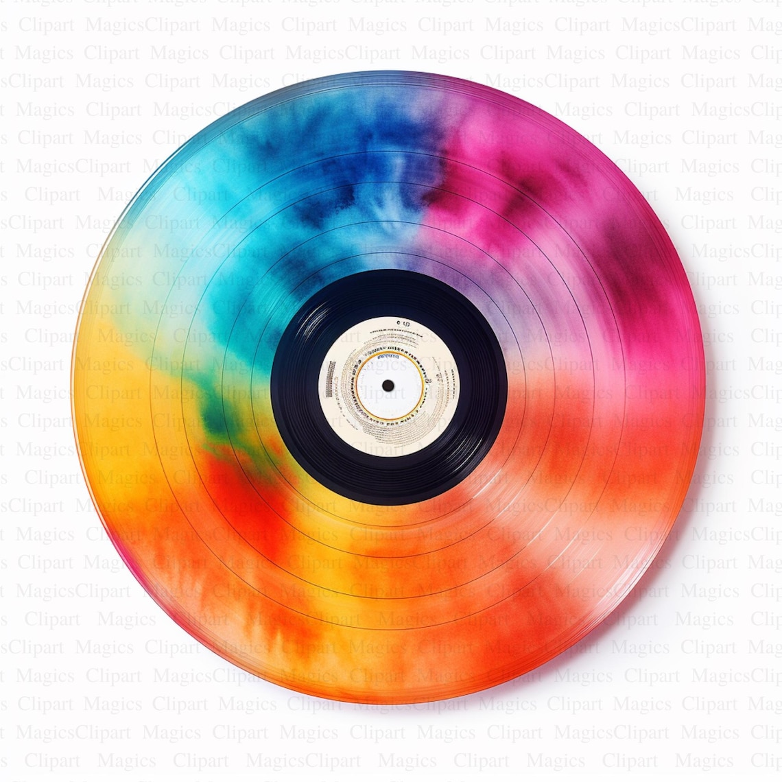 Colorful Vinyl Record Clipart | Mixed Media Jpgs (digital Download) - Etsy