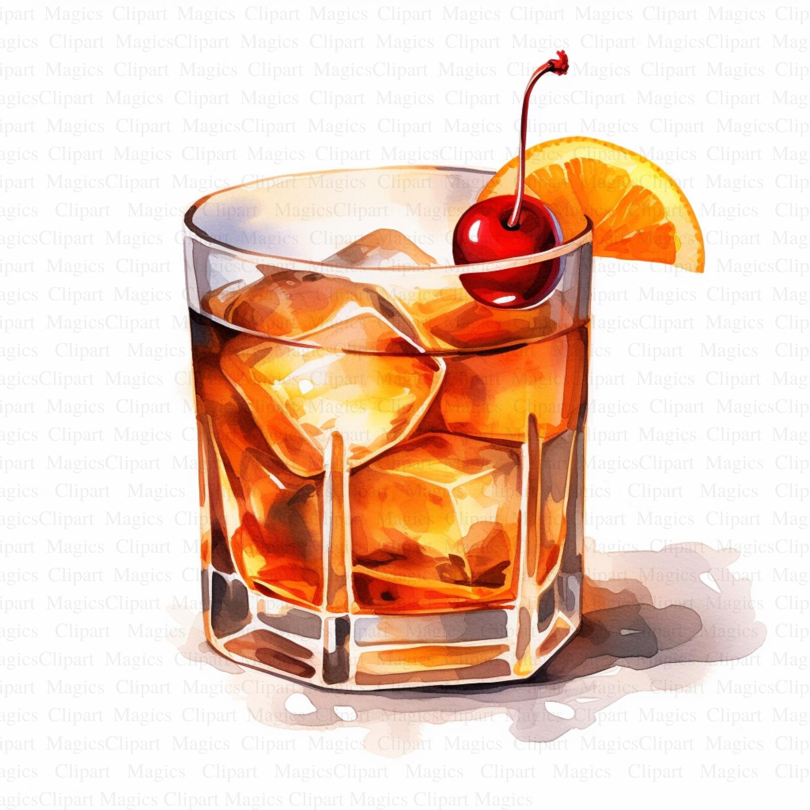 Old Fashioned Cocktail Clipart 5 High Quality Jpgs Instant Digital ...