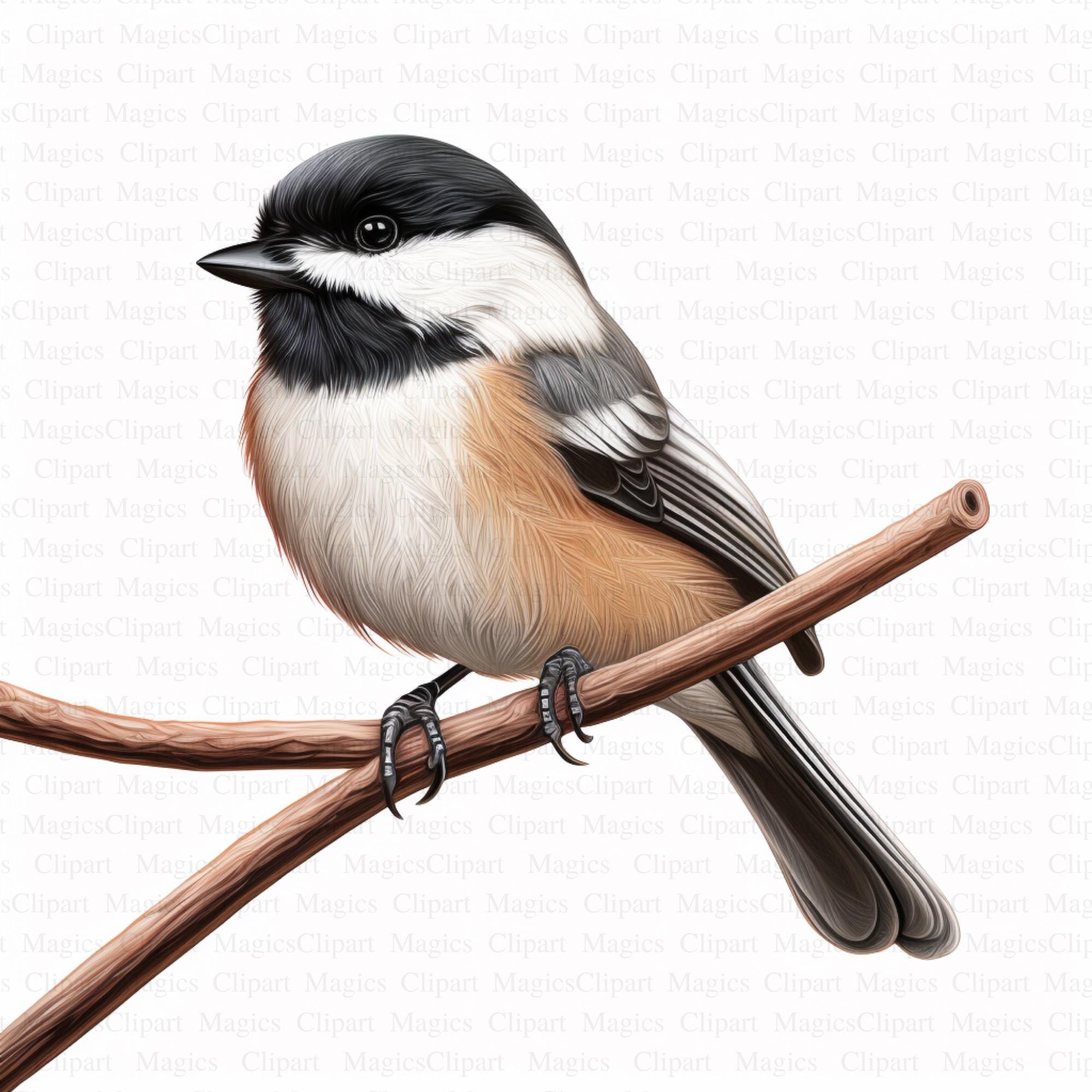 Chickadee Clipart 5 High Quality Jpgs Digitaldownload Digital Paper ...