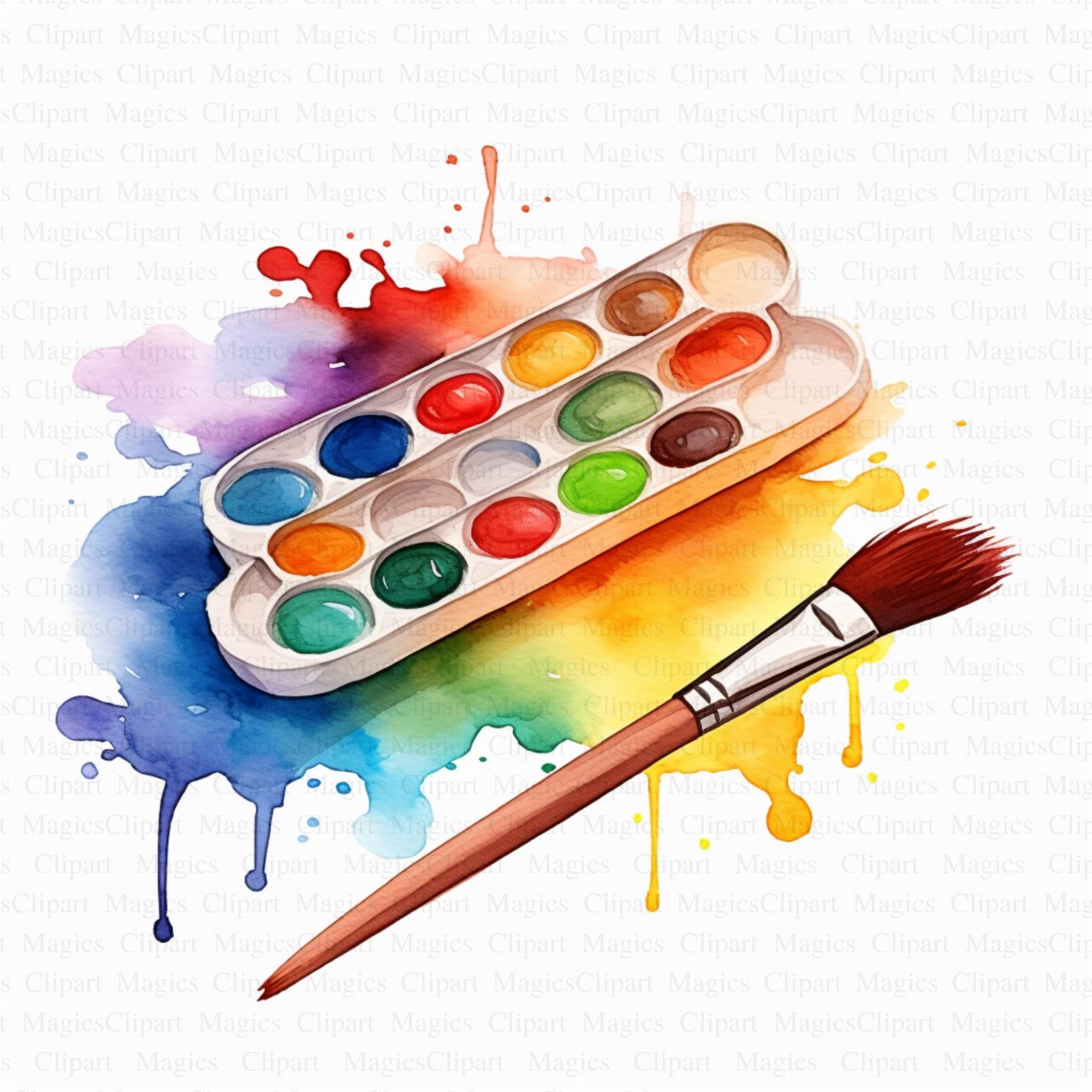 Paint Brushes Clipart | 5 High Quality Jpgs | Digital Download ...