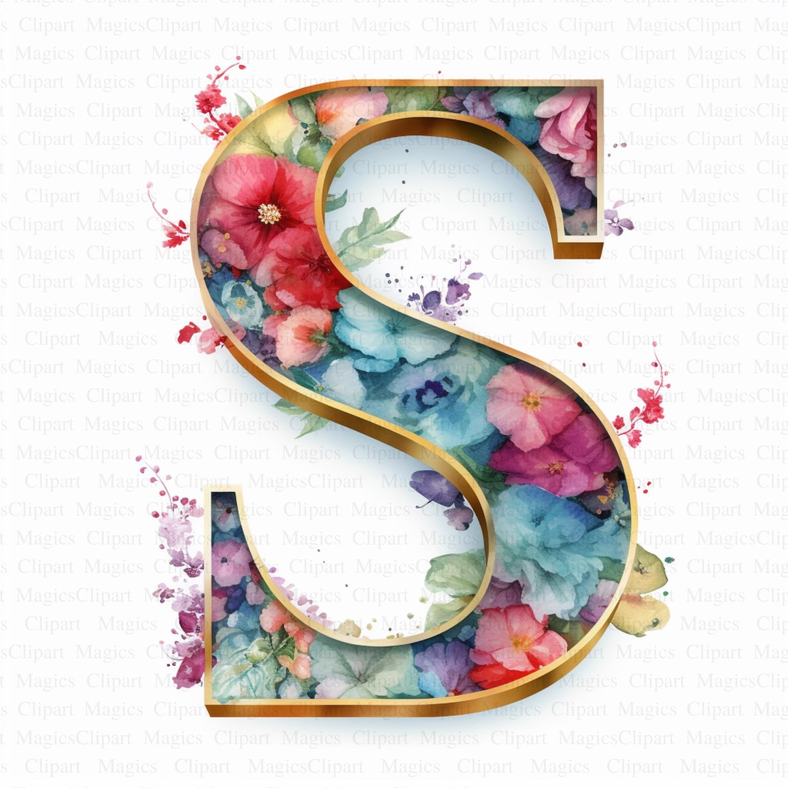 Letter S Clipart 5 High Quality Jpgs Digital Download Card Making ...