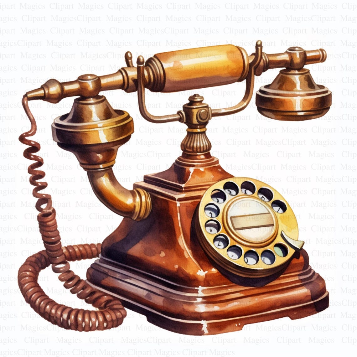 Old Fashioned Phone Clipart 5 High Quality Jpgs Digital Download Phone ...