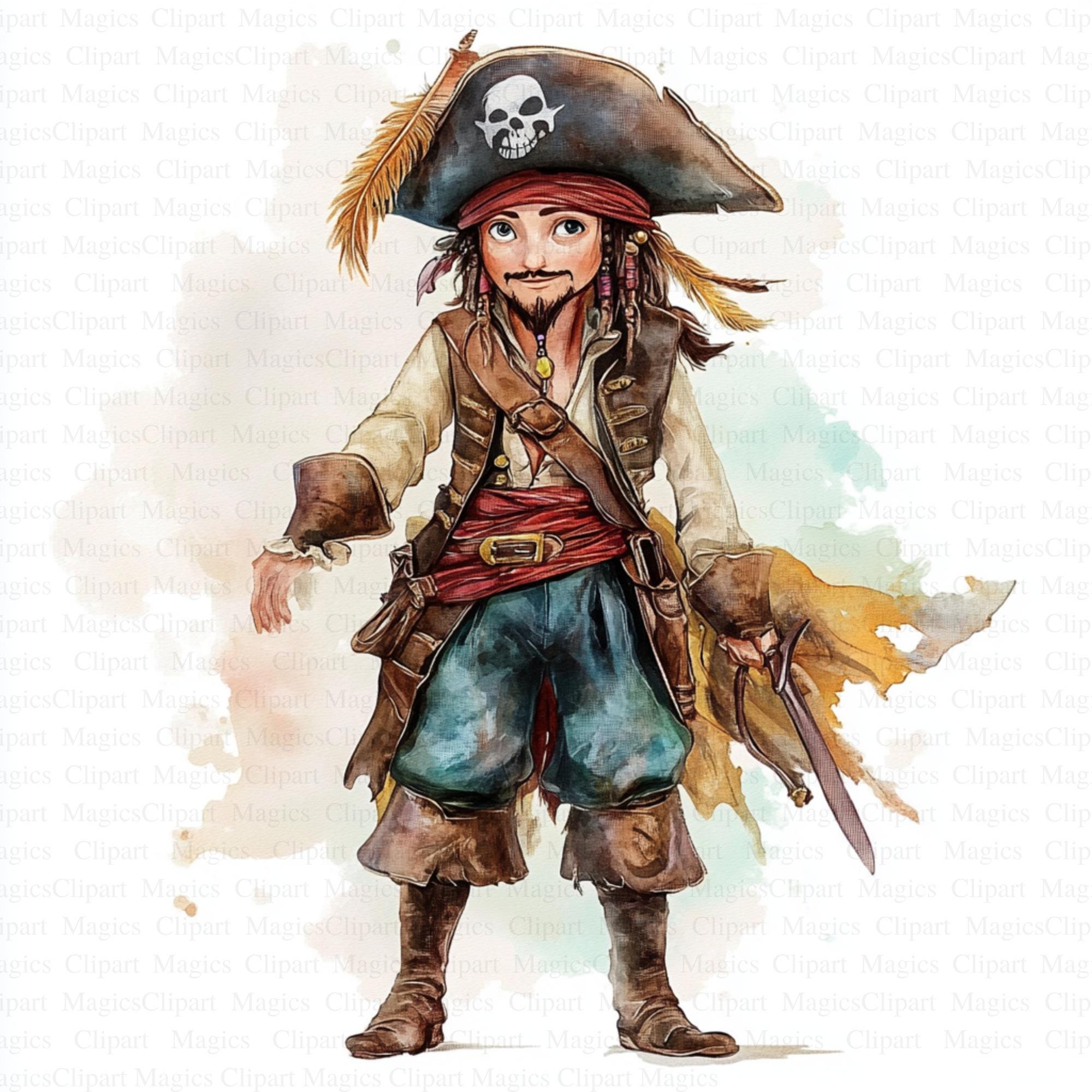 Cartoon Pirates Clipart 5 High Quality Jpgs Digital Download Clipart ...