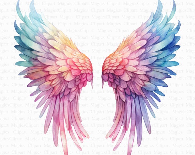 18 PNG Angel Wings Clipart, Coloured Wings Clipart, Digital Clipart ...