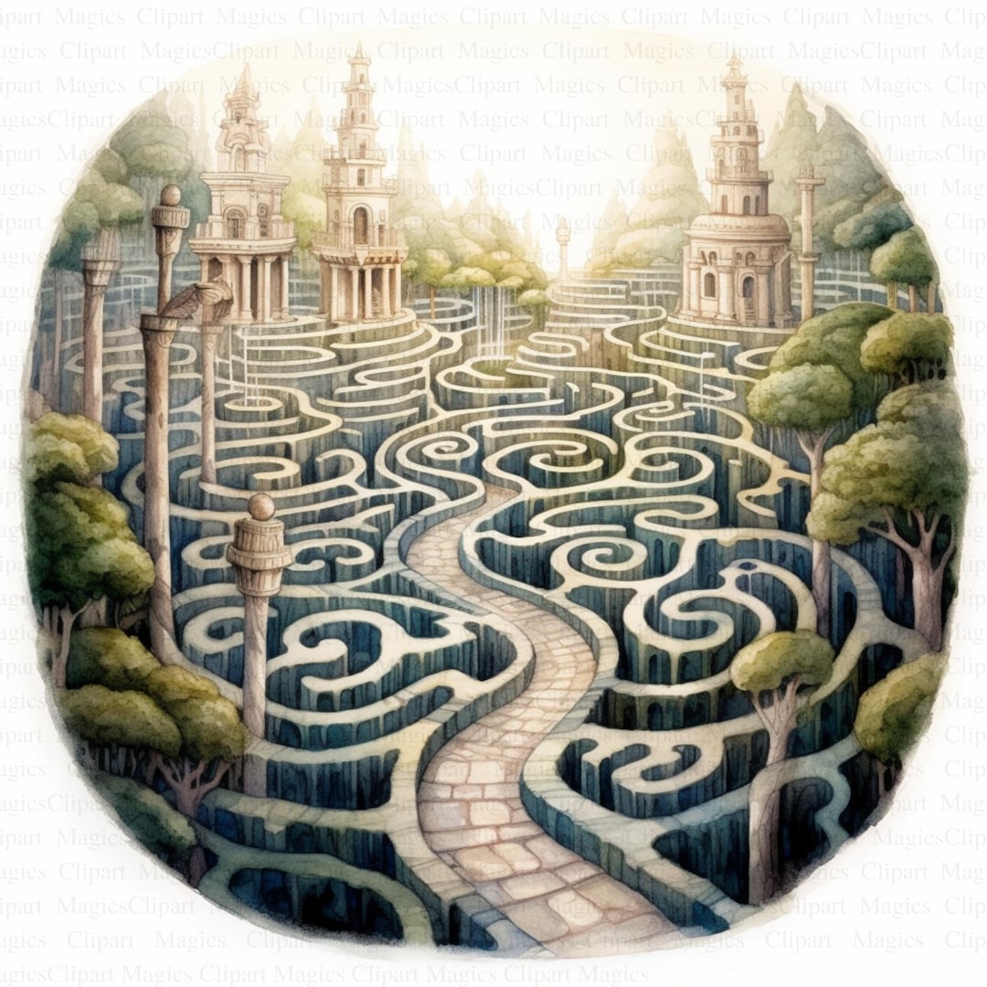 Labyrinth Clipart | 5 High Quality Jpgs | Digital Download | Antique ...
