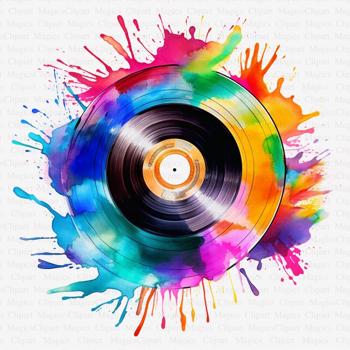 Vinyl Record Clipart | 5 High Quality Jpgs | Digital Download | Card ...