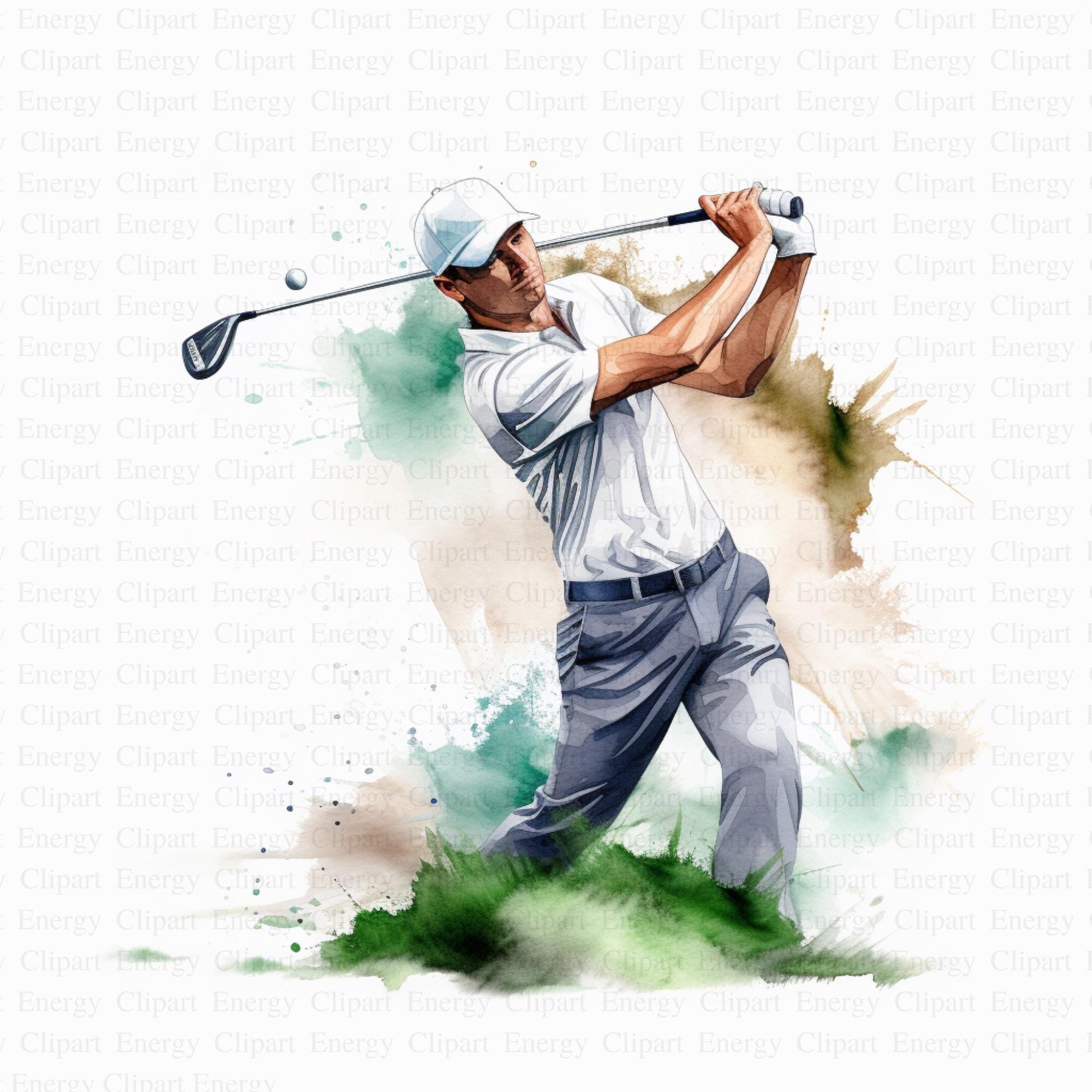Golfing Clip Art 5 High Quality Jpgs Digital Download Sports Clipart ...
