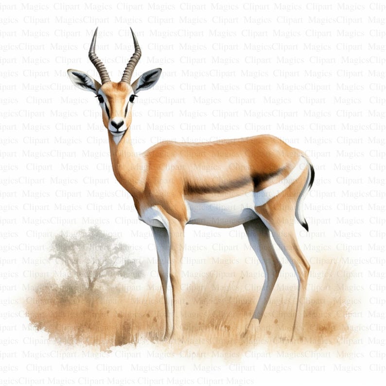 Grant's Gazelle Clipart 6 High Quality Jpgs Instant Digital Download ...