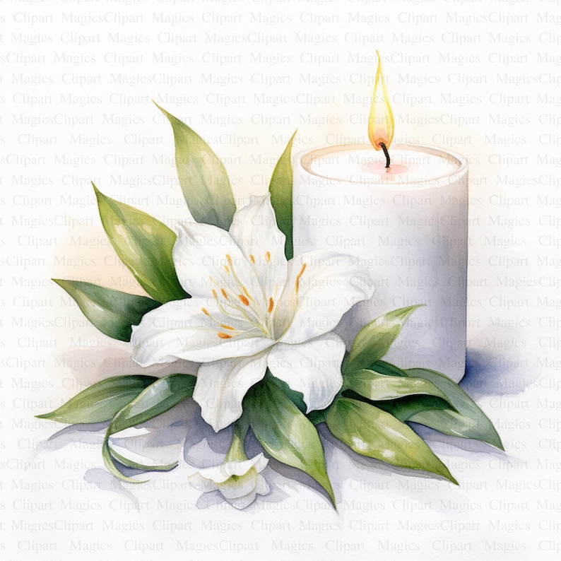 White Candles Clipart 5 High Quality Jpgs Digitaldownload Digital Paper ...