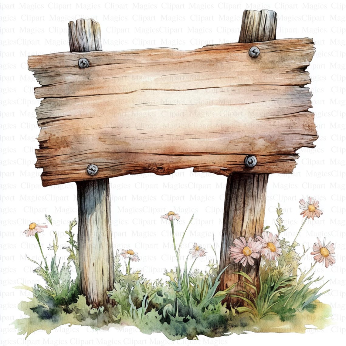 Wooden Sign Clipart 5 High Quality Jpgs Digital Download Rustic Wood ...