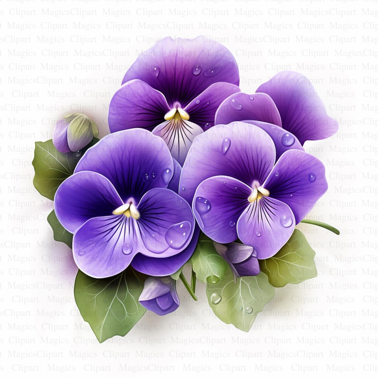 Violets Clipart 5 High Quality Jpgs Digital Download Junk Journals ...