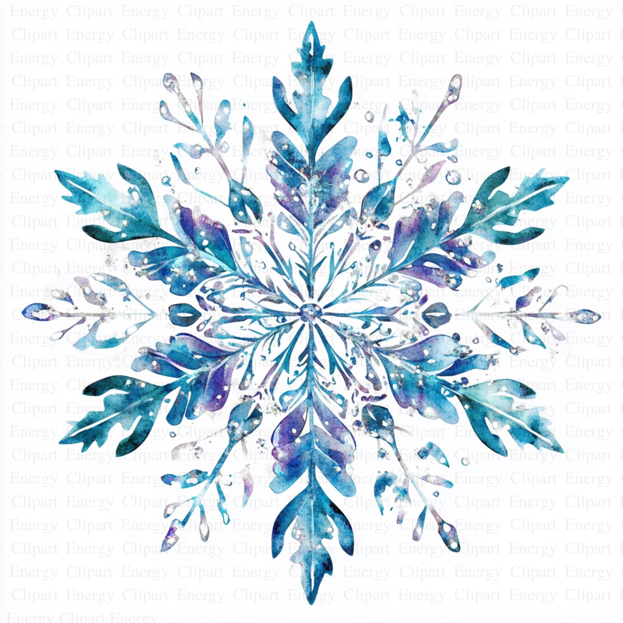 Snowflake Clipart | 5 High Quality Jpgs | Digital Download | Snowflake ...