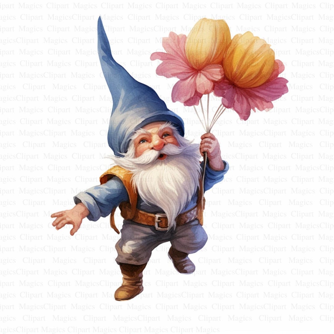 Flying Gnomes Clipart 5 High Quality Jpgs Digitaldownload Journaling ...