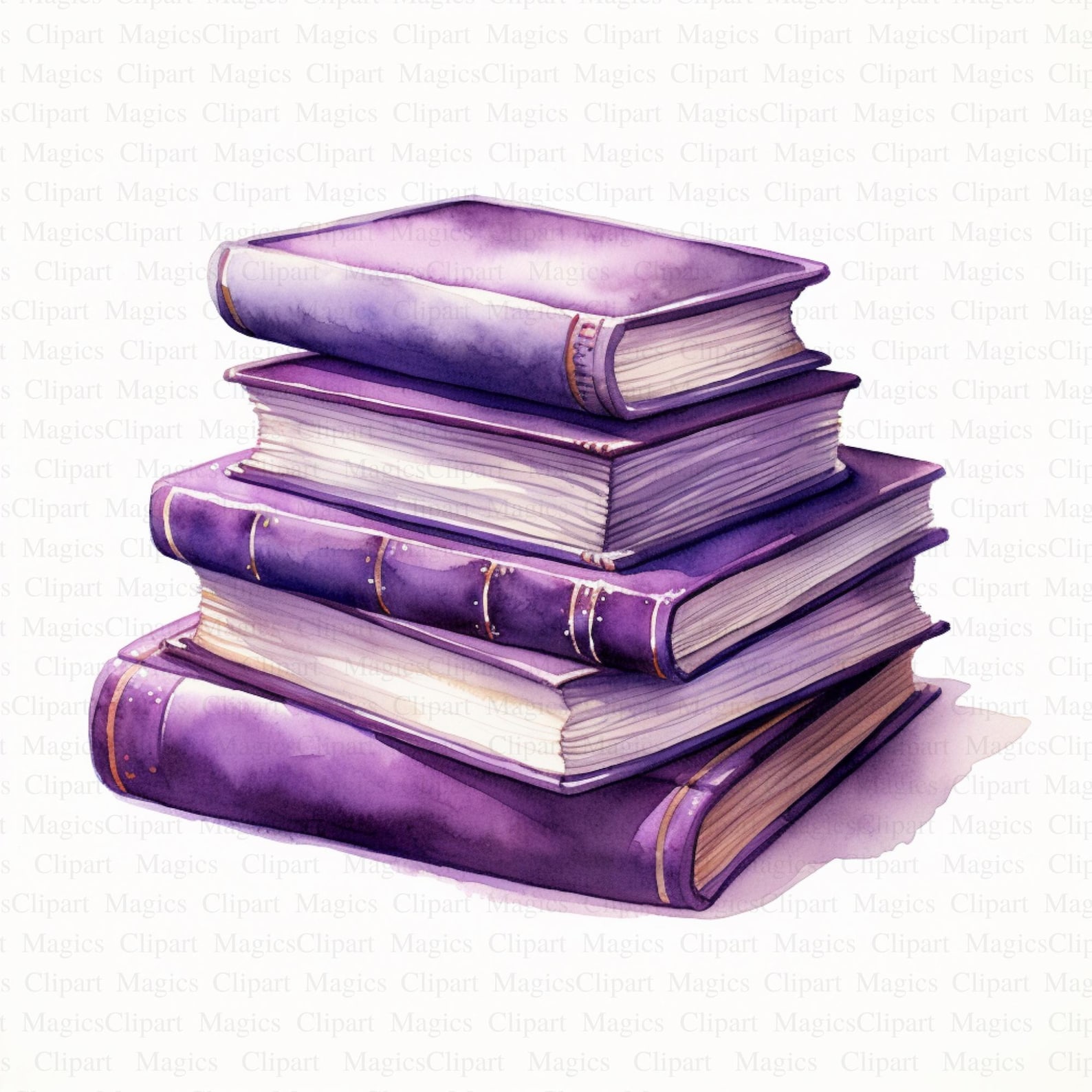 Stack of Purple Books Clipart | 5 High Quality Jpgs | Digital Download ...