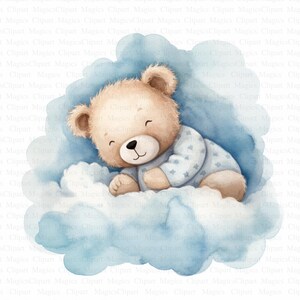 Sleeping Teddy Bears Clipart | 5 High Quality Jpgs | Digital Download ...