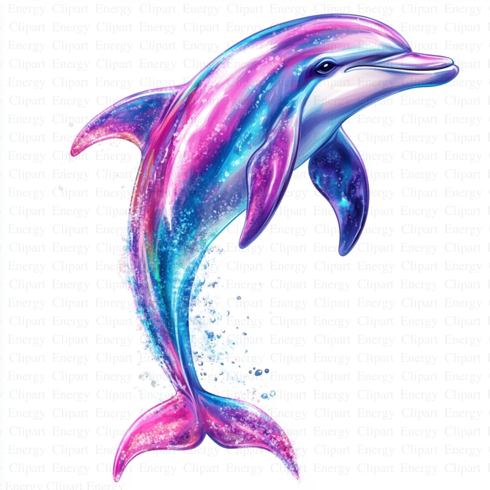 Colorful Dolphins Clipart | 5 High Quality Jpgs | Digital Download ...