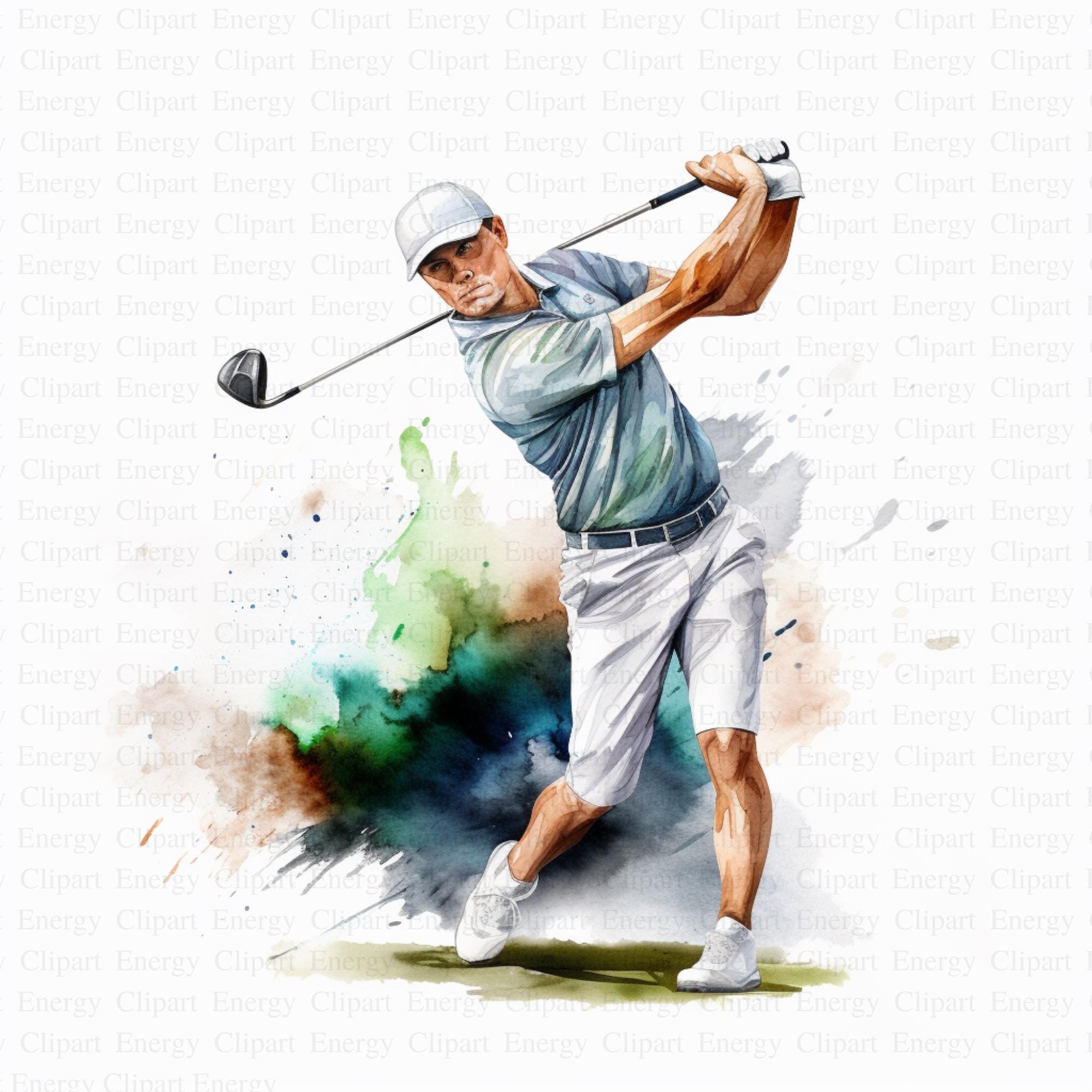 Golfing Clip Art 5 High Quality Jpgs Digital Download Sports Clipart ...