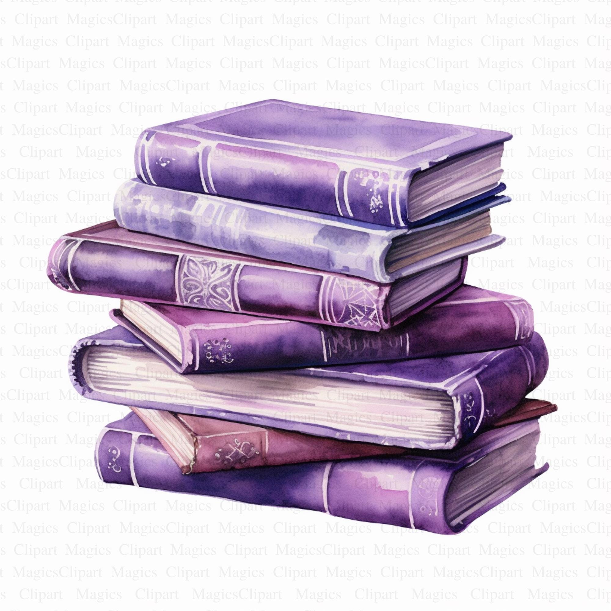Stack of Purple Books Clipart | 5 High Quality Jpgs | Digital Download ...