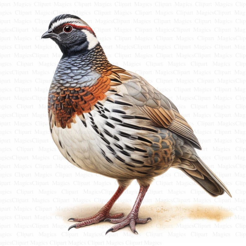 Quail Clipart 5 High Quality Jpgs Digitaldownload Card Making Nursery ...
