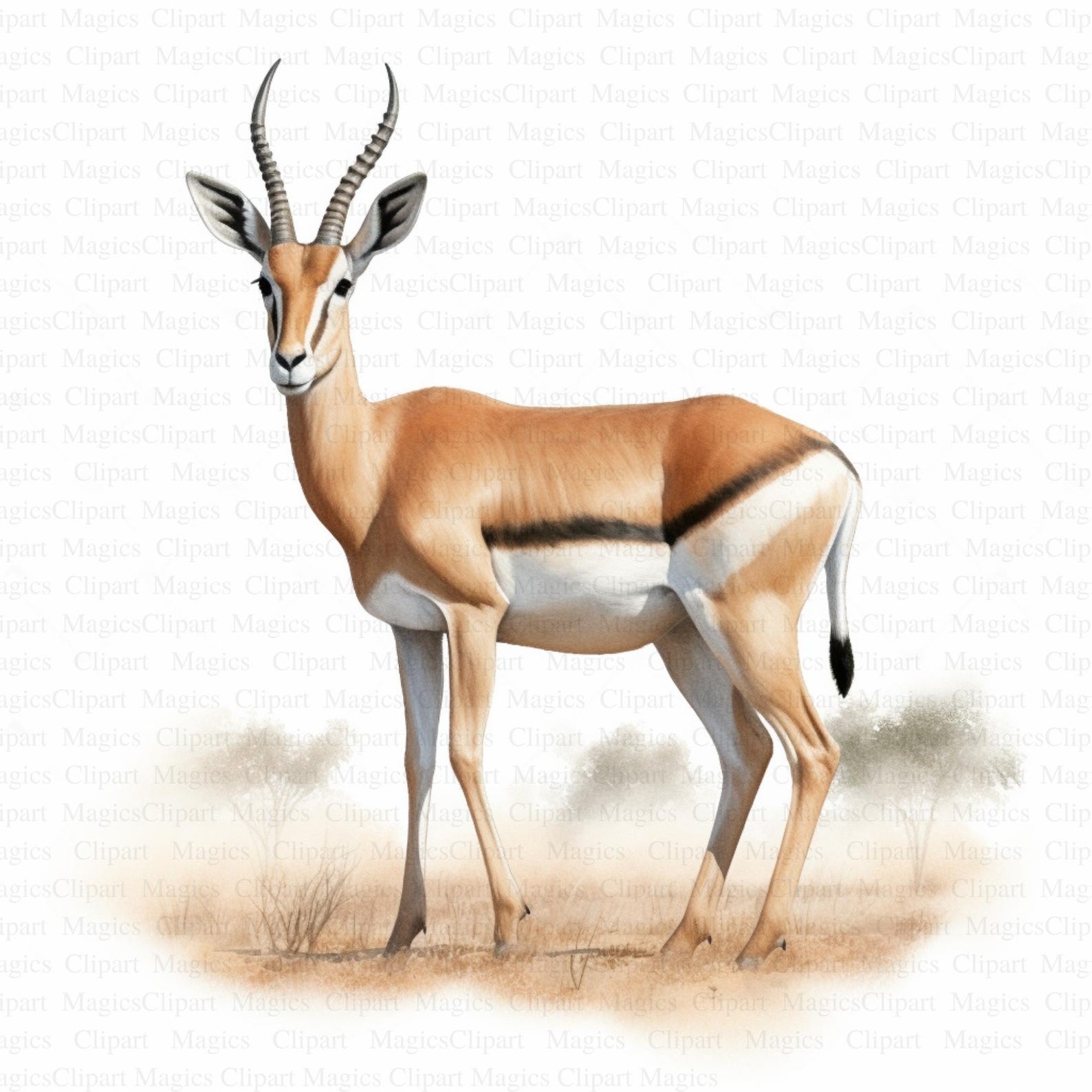 Grant's Gazelle Clipart 6 High Quality Jpgs Instant Digital Download ...