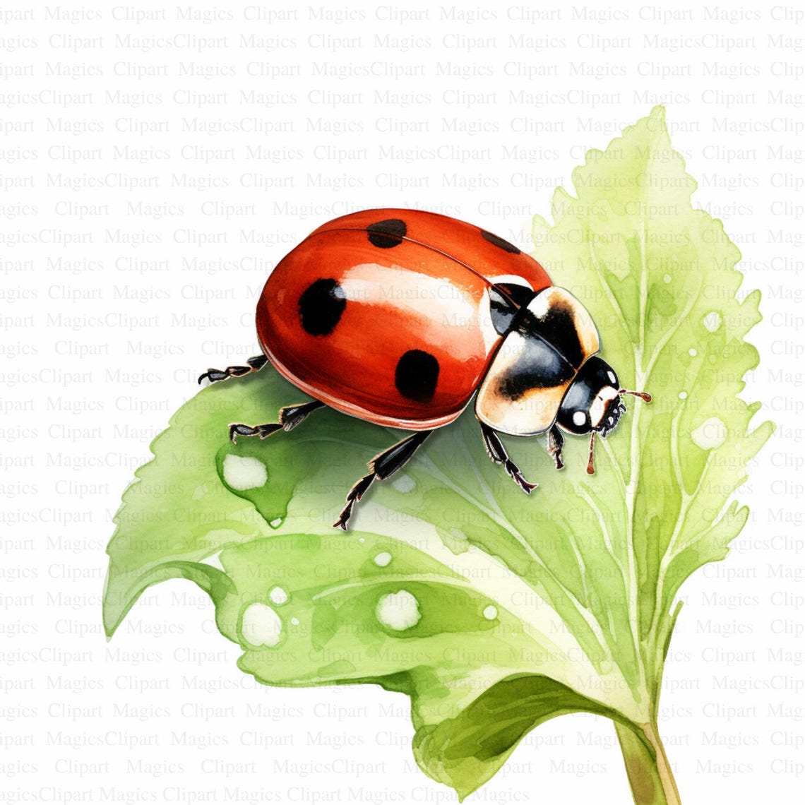 Ladybug Clipart 5 High Quality Jpgs Digitaldownload Ladybug Vector ...